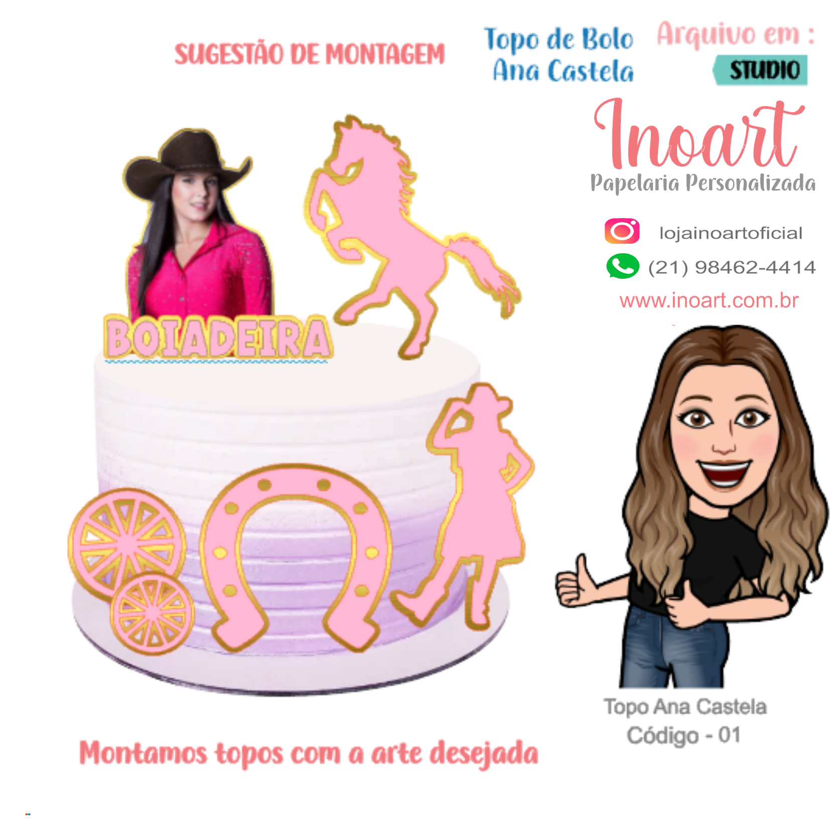 Topo de Bolo Ana Castela