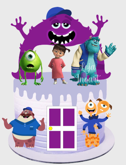 Topo de Bolo Monstros SA