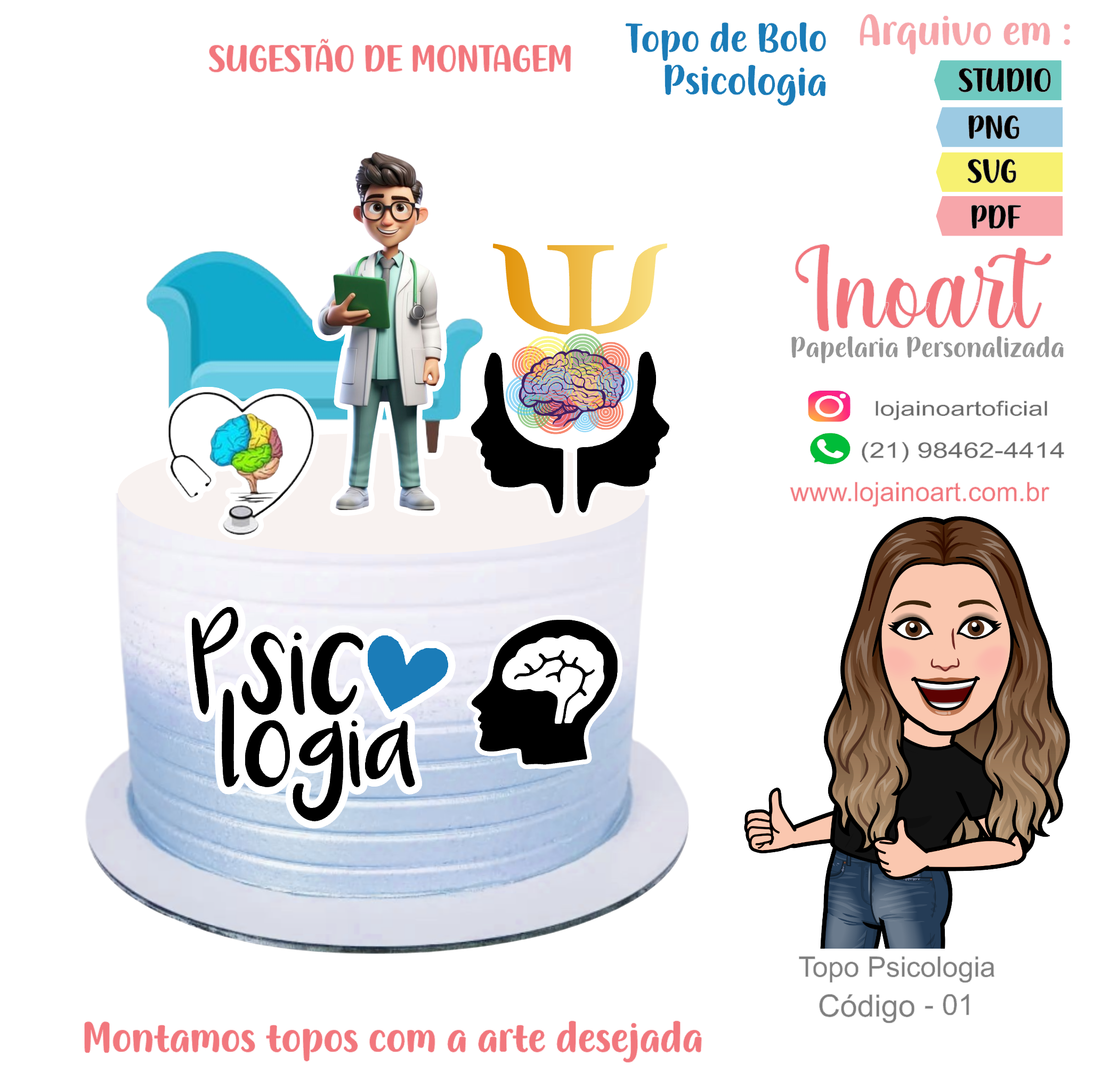 Topo de Bolo Psicologia