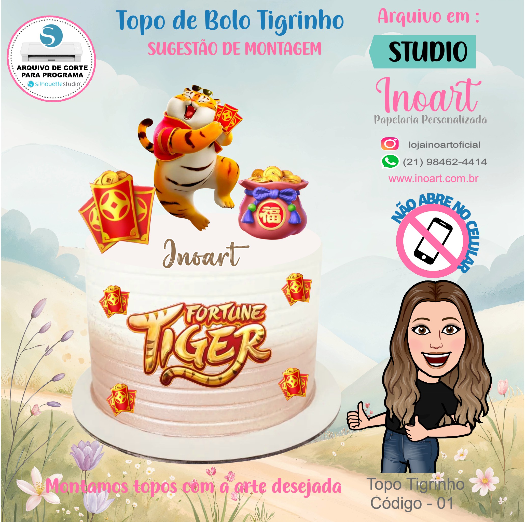 Topo de Bolo Tigrinho